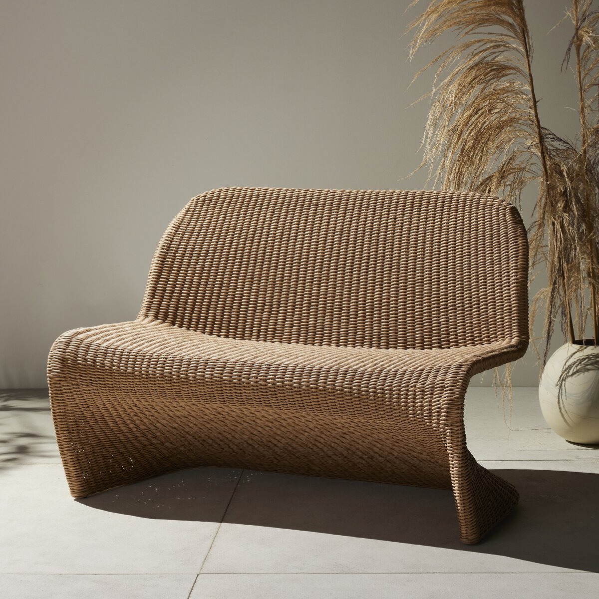 Outdoor wicker dining bench store