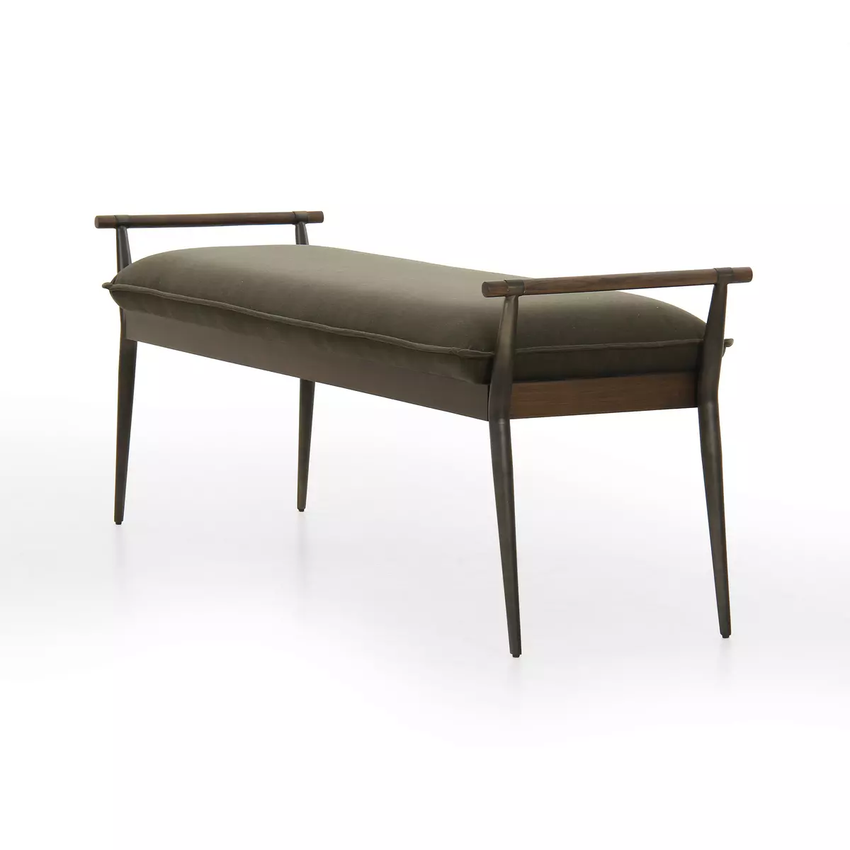 Charlotte Bench Modern Velvet Loden Four Hands Charlotte Bench Modern Velvet Loden Four Hands