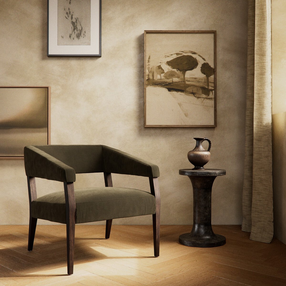 Gary Club Chair Surrey Olive Four Hands