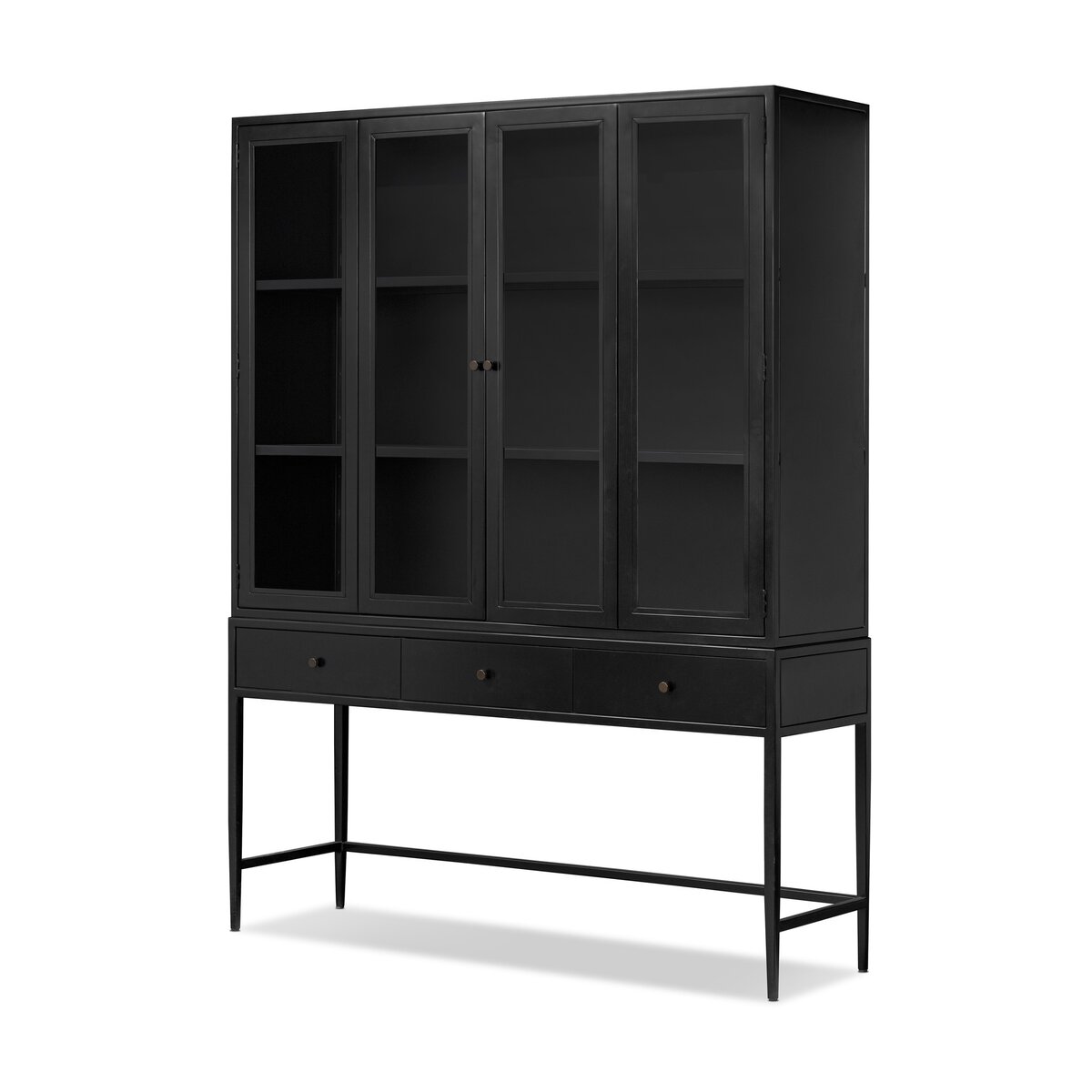 Black metal china cabinet store