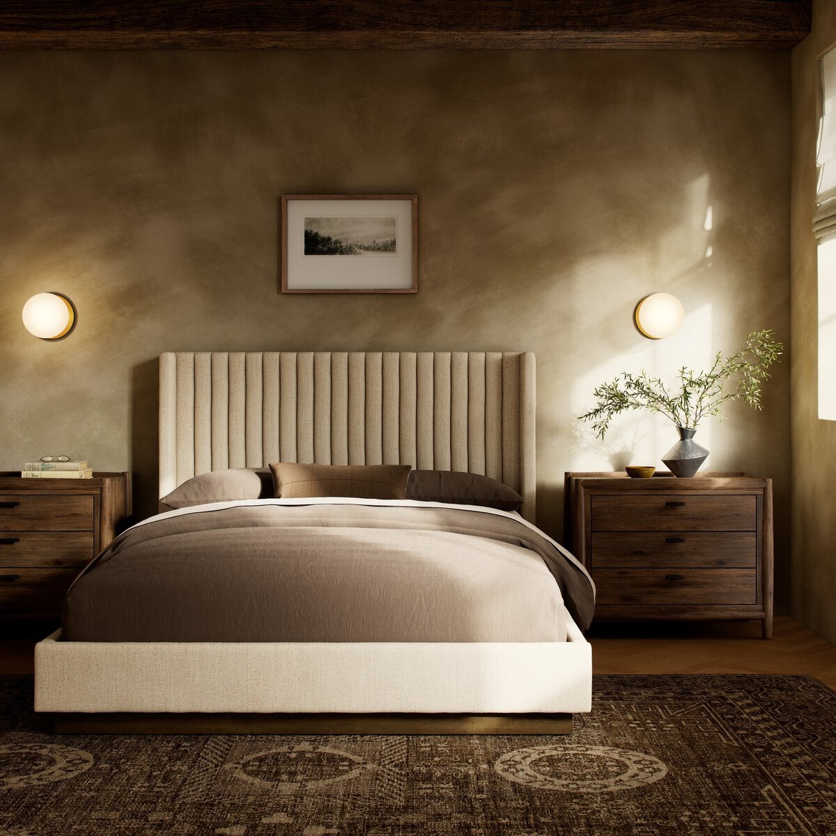 Montgomery Bed Thames Cream Four Hands