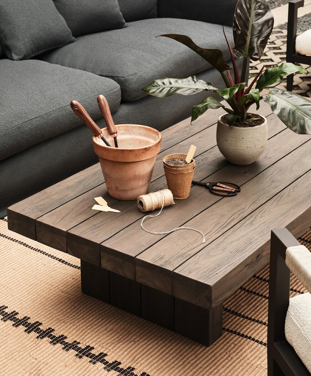 Encino Outdoor Coffee Table Stained Heritage Brown Fsc Four Hands