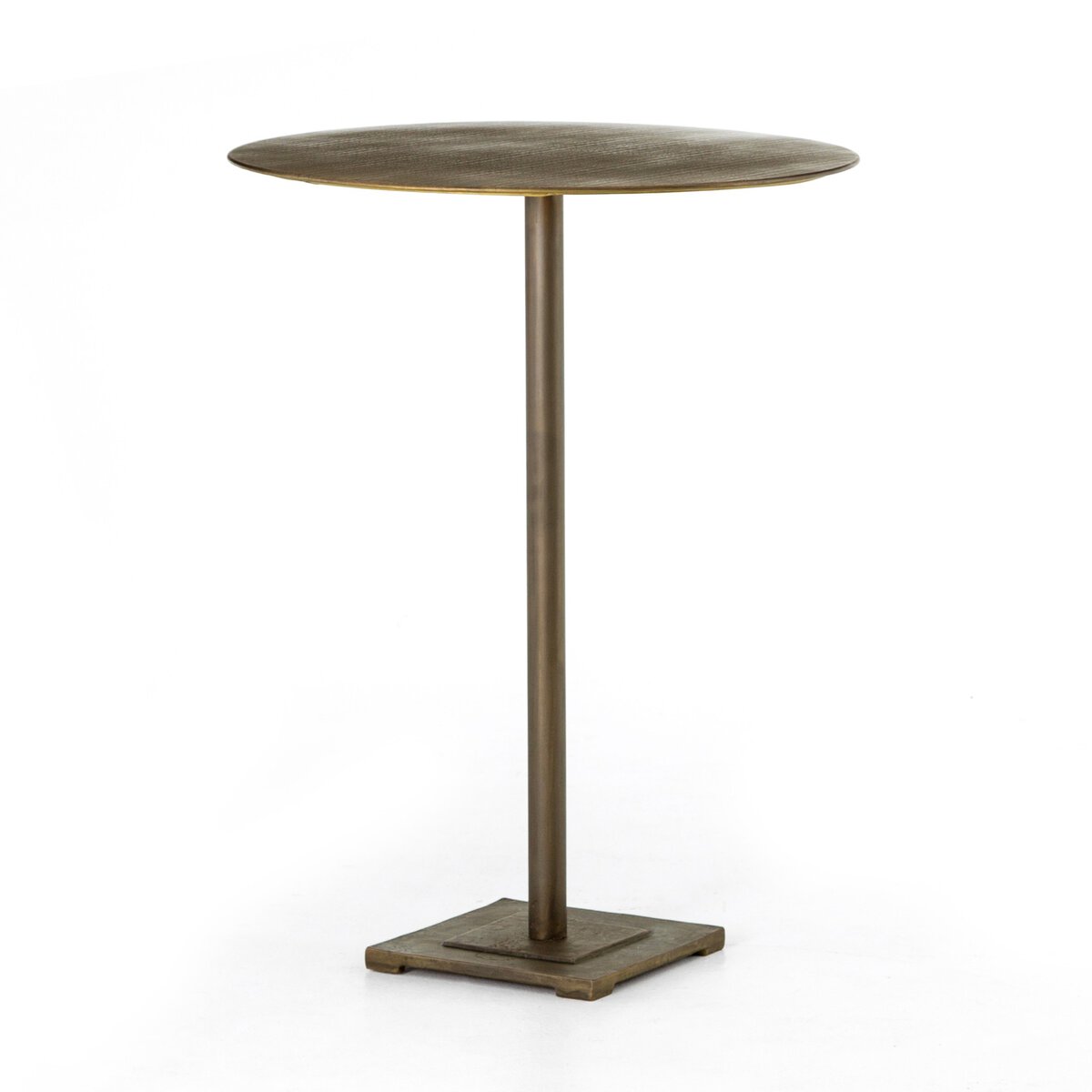 Fannin Bar Counter Table Acid Etched Aged Brass Four Hands