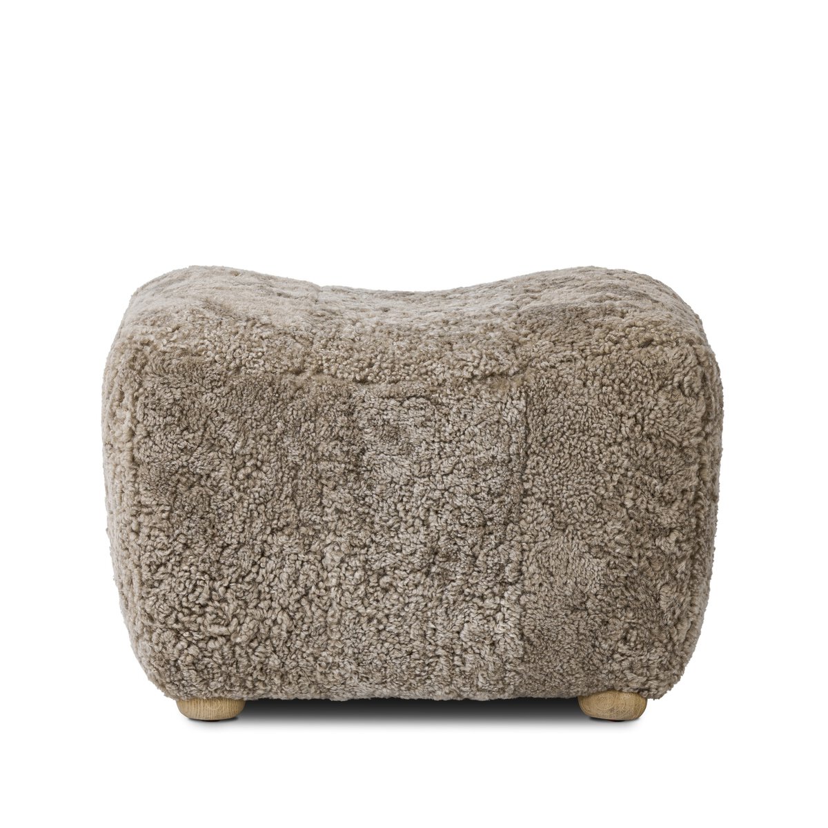 Oslo Ottoman Taupe Shearling Four Hands