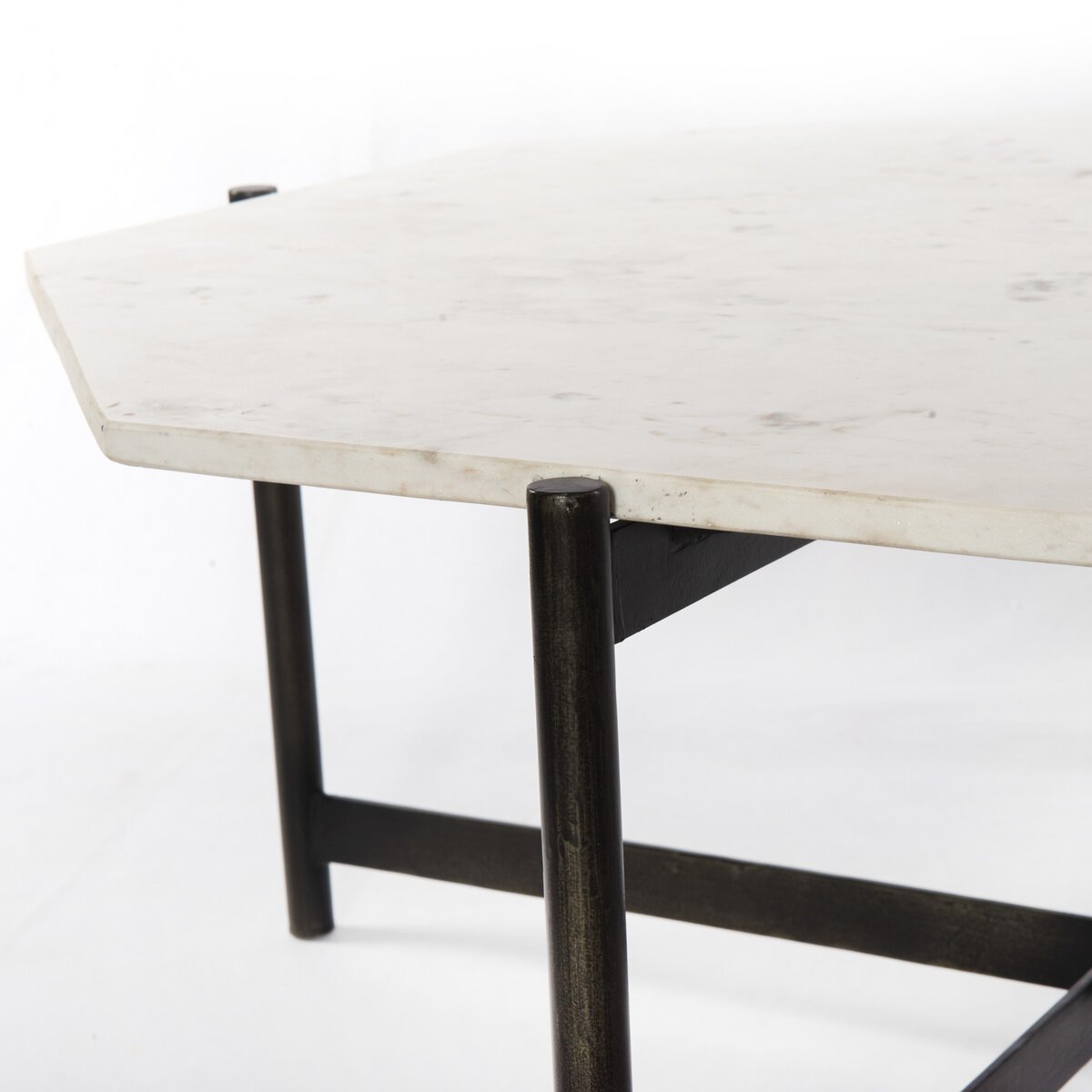 Adair Coffee Table Polished White Marble Four Hands