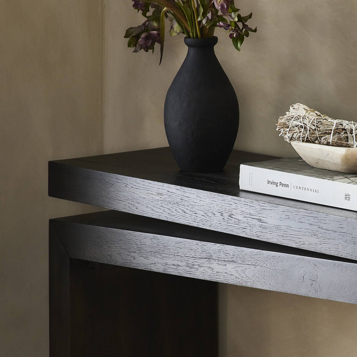 Matthes Console Table 79 Smoked Black Veneer Four Hands