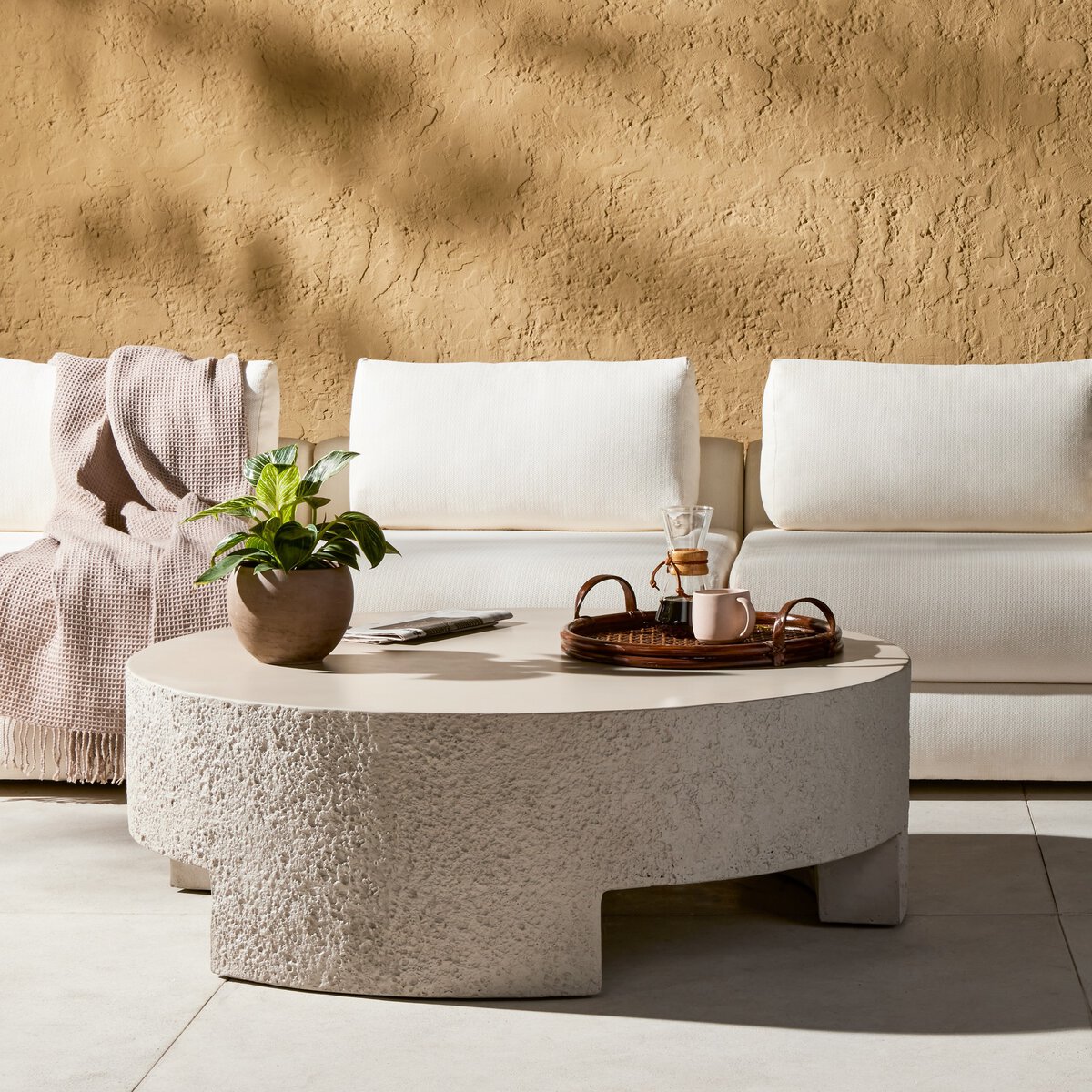 Kember Outdoor Coffee Table Matte Stone Four Hands
