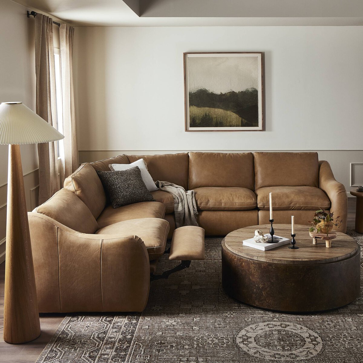 L couch with recliner store