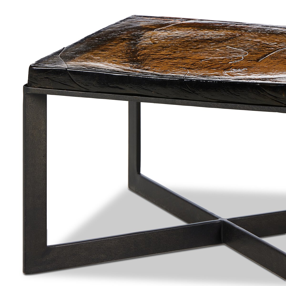Lennie Cast Glass Bunching Table Amber Cast Glass Four Hands